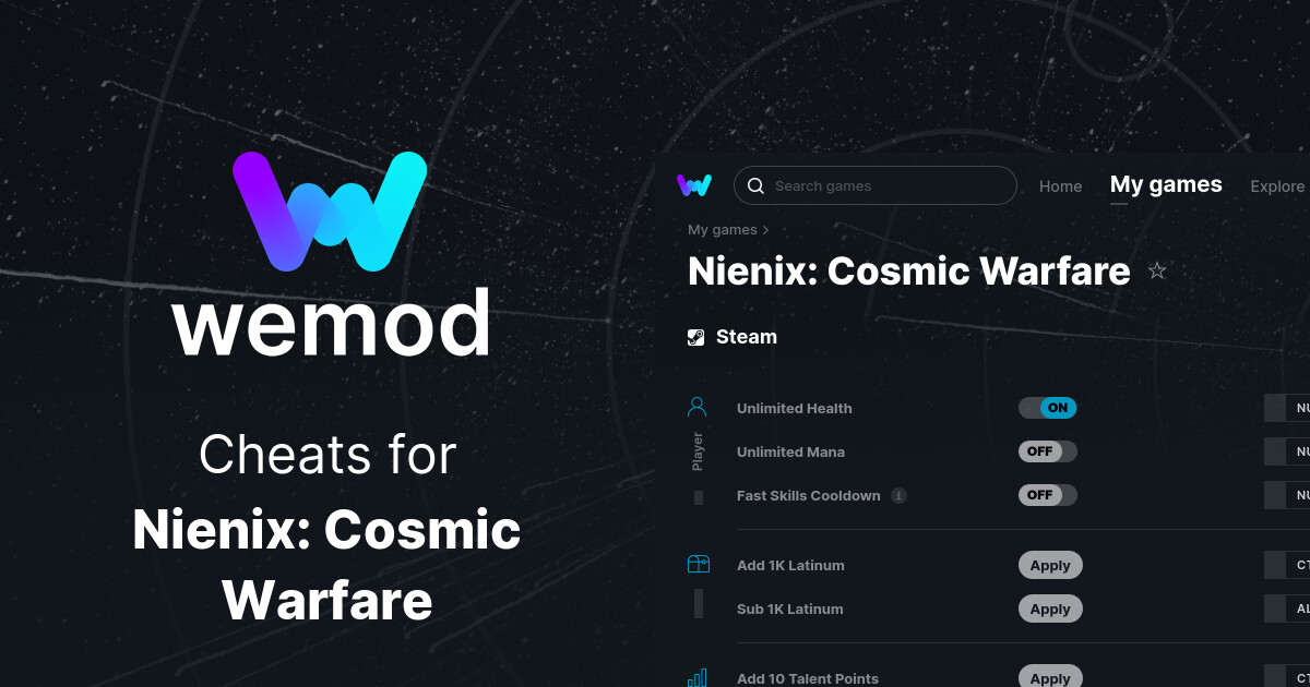 Nienix: Cosmic Warfare Cheats & Trainers for PC | WeMod