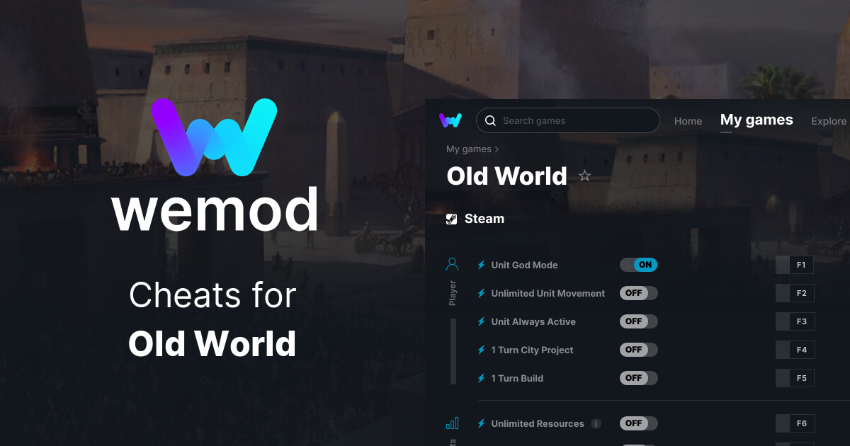 Old World Cheats and Trainers for PC - WeMod