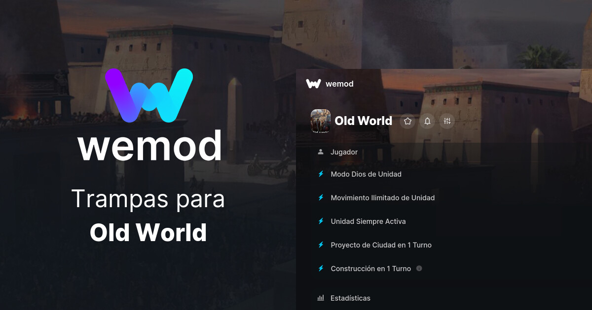 Trampas y trainers de Old World para PC - WeMod