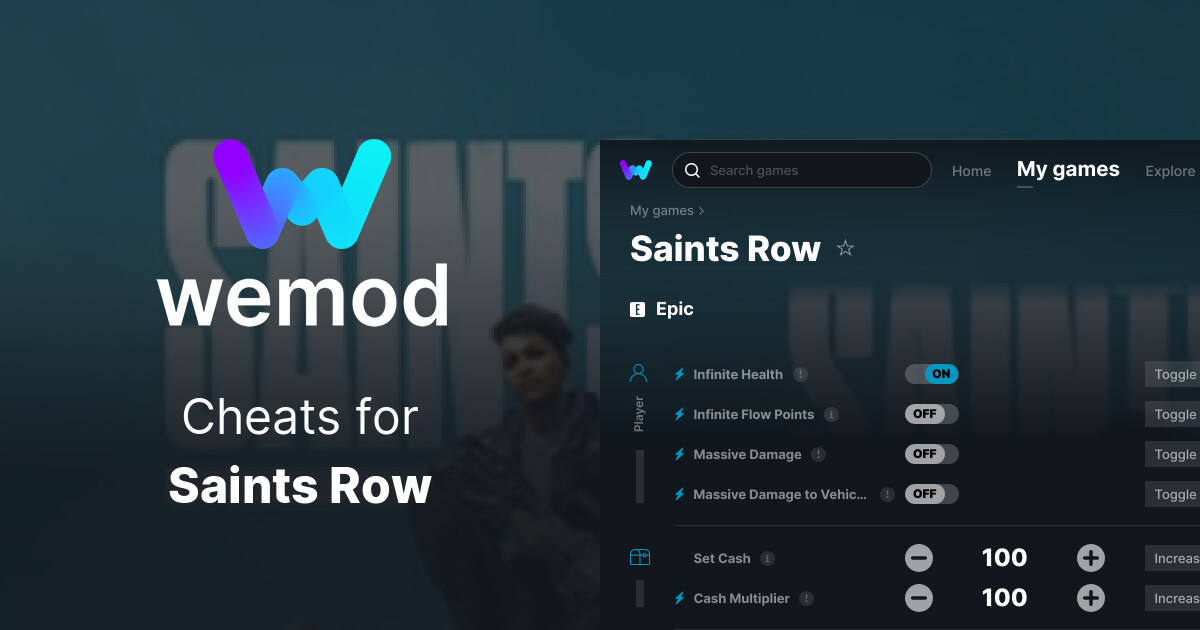 Saints Row Cheats and Trainers for PC - WeMod