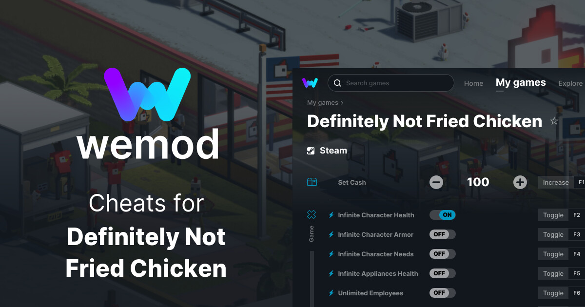 Definitely Not Fried Chicken Cheats and Trainers for PC - WeMod