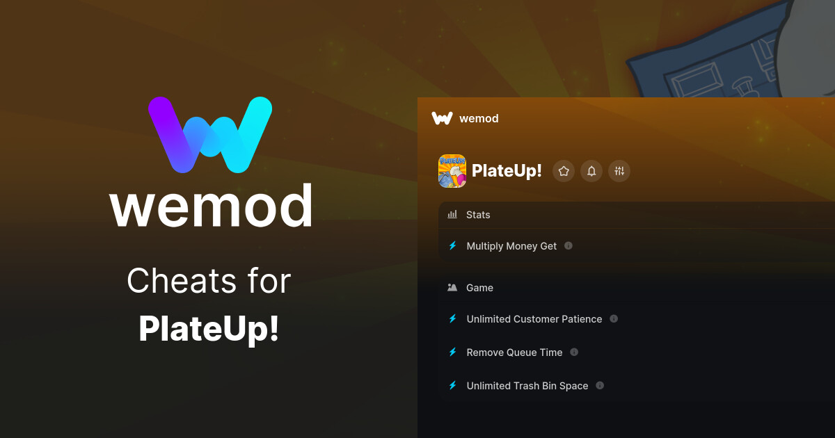 PlateUp! Cheats & Trainers for PC | WeMod