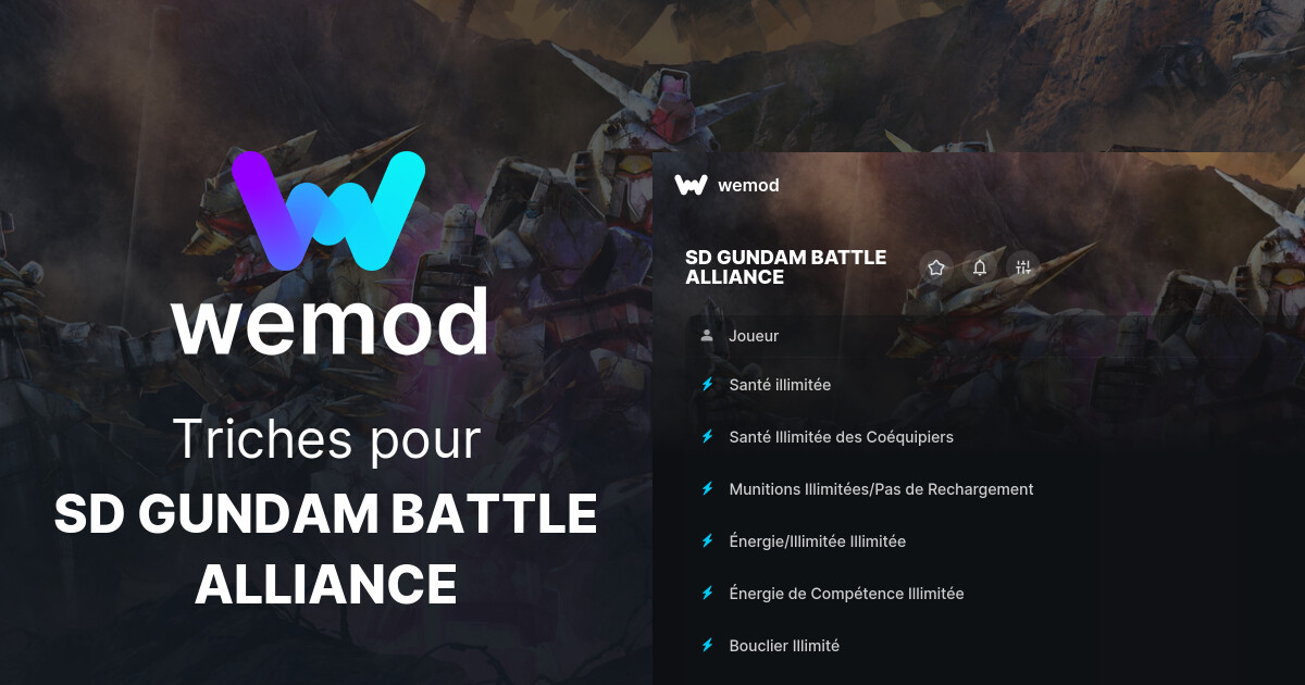Cheats et trainers pour SD GUNDAM BATTLE ALLIANCE sur PC | WeMod