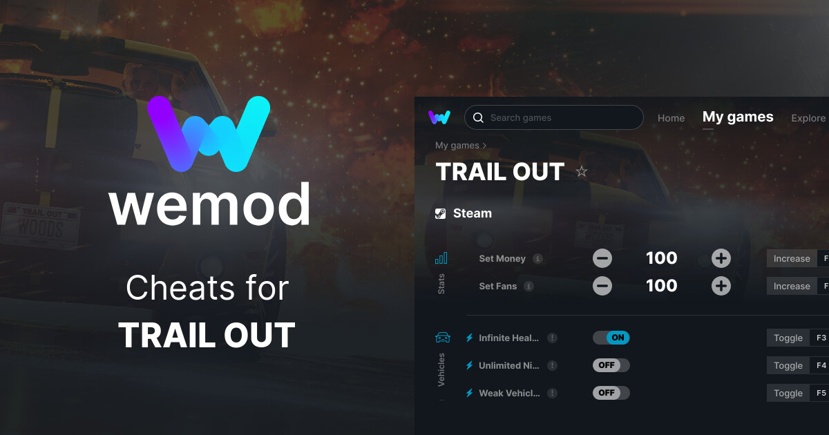 TRAIL OUT Cheats and Trainers for PC - WeMod