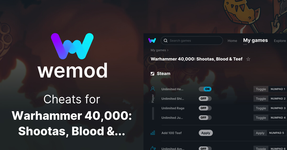 Warhammer 40,000: Shootas, Blood & Teef Cheats & Trainers for PC | WeMod