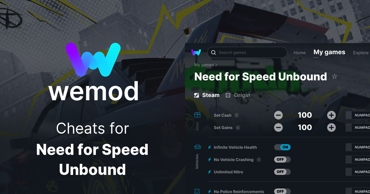 Need for Speed Unbound Cheats & Trainers for PC | WeMod