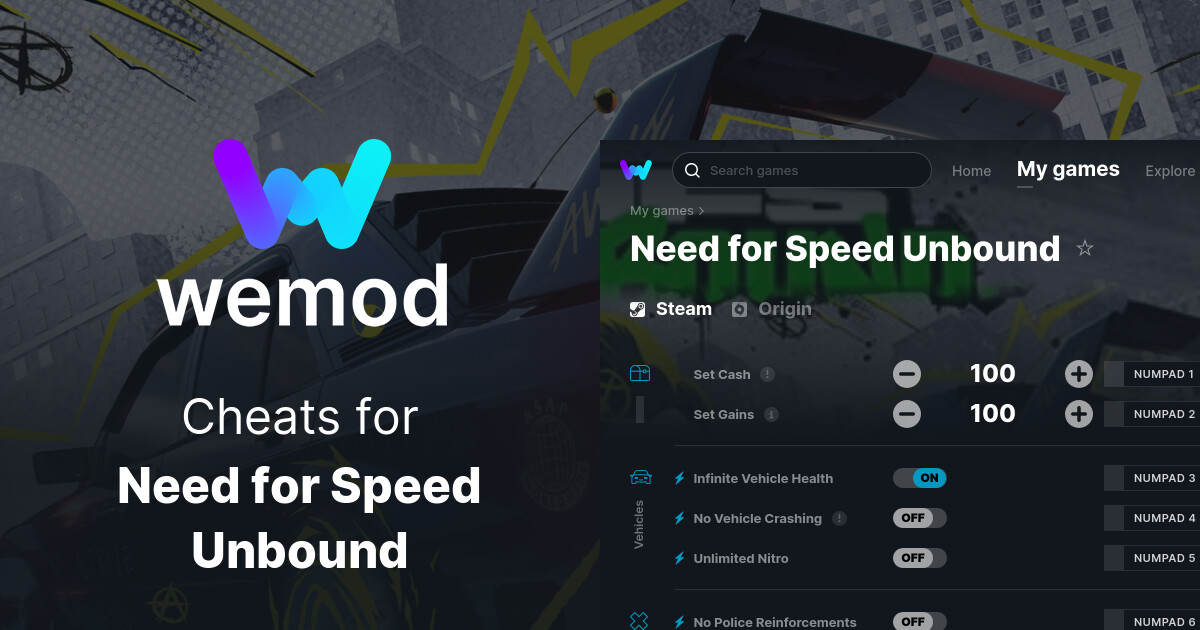 Need for Speed Unbound Cheats & Trainers for PC | WeMod