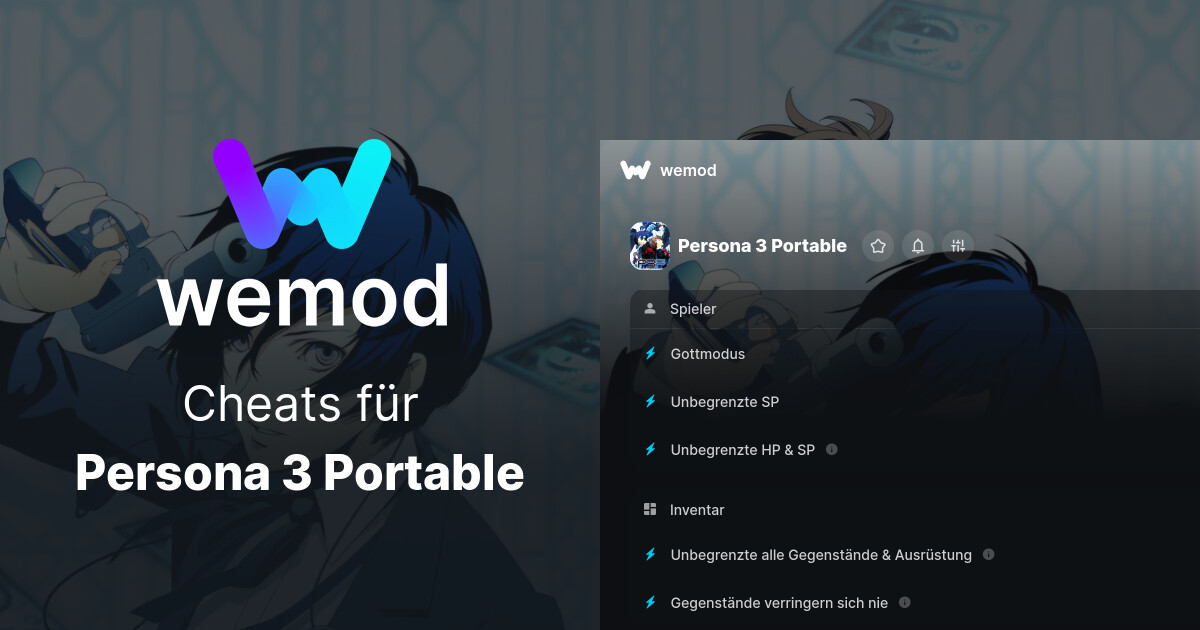 Persona 3 Portable Cheats und Trainer für PC - WeMod