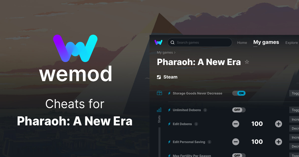 Pharaoh: A New Era Cheats and Trainers for PC - WeMod