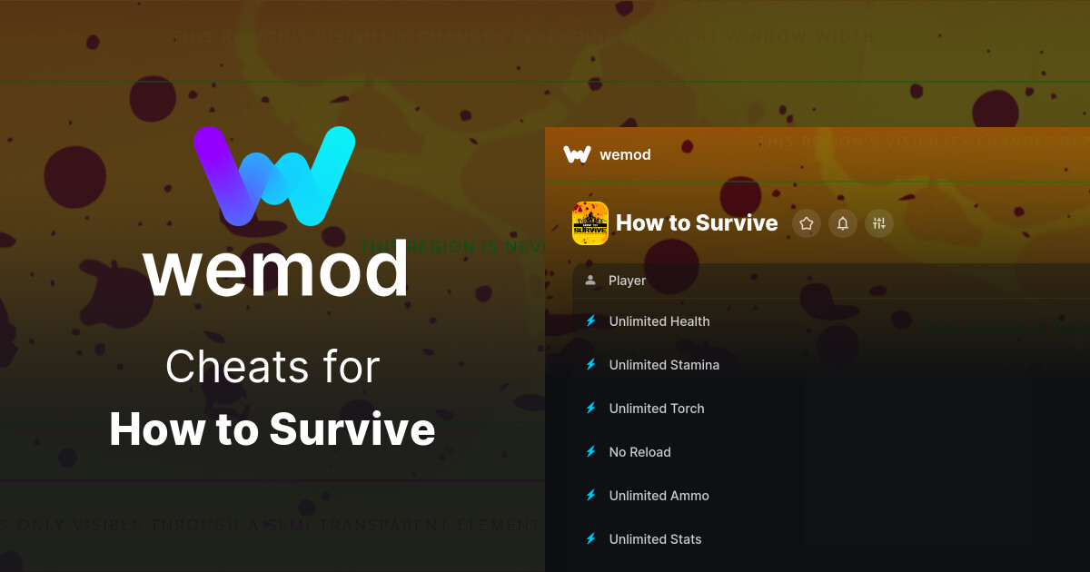 How to Survive Cheats & Trainers for PC | WeMod