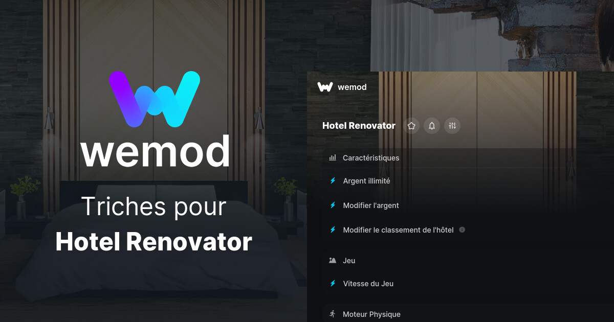 Cheats et trainers pour Hotel Renovator sur PC | WeMod