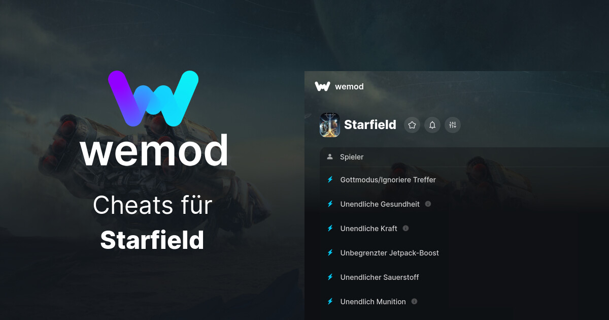 Starfield Cheats, Trainer und Karten für PC | WeMod