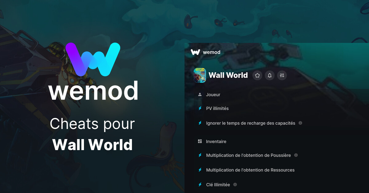Cheats et trainers pour Wall World sur PC | WeMod