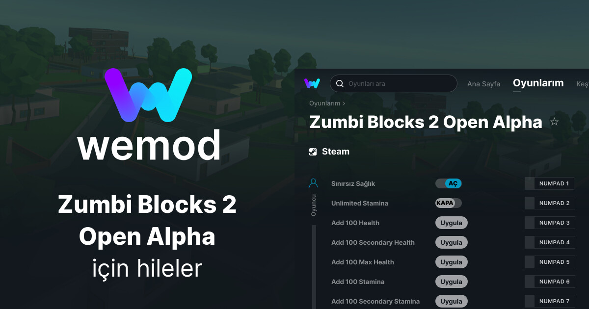 PC içinZumbi Blocks 2 Open Alpha Hileler ve Öğreticiler | WeMod