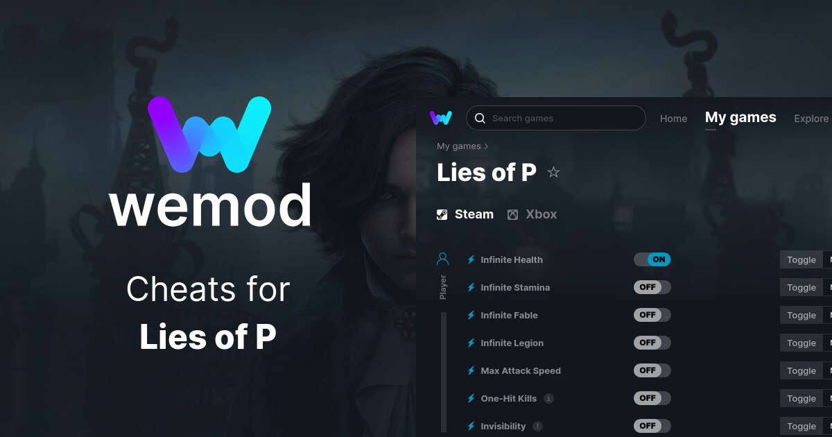 Lies of P Cheats & Trainers for PC | WeMod