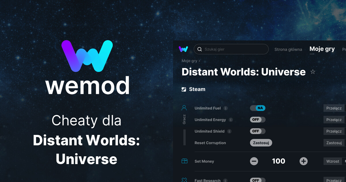 Distant Worlds: Universe cheatów i trainerów dla PC | WeMod