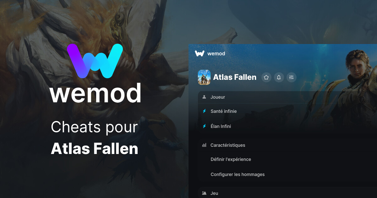 Cheats et trainers pour Atlas Fallen sur PC | WeMod