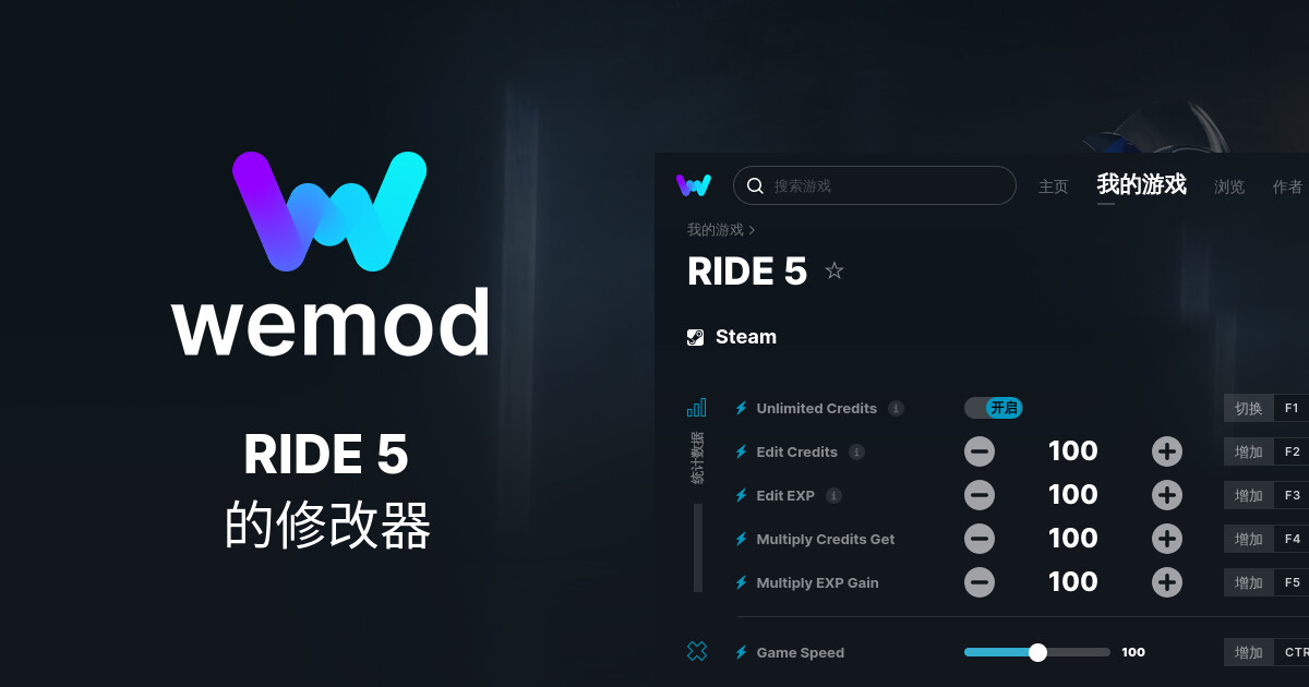 PC端RIDE 5作弊和修改器 | WeMod