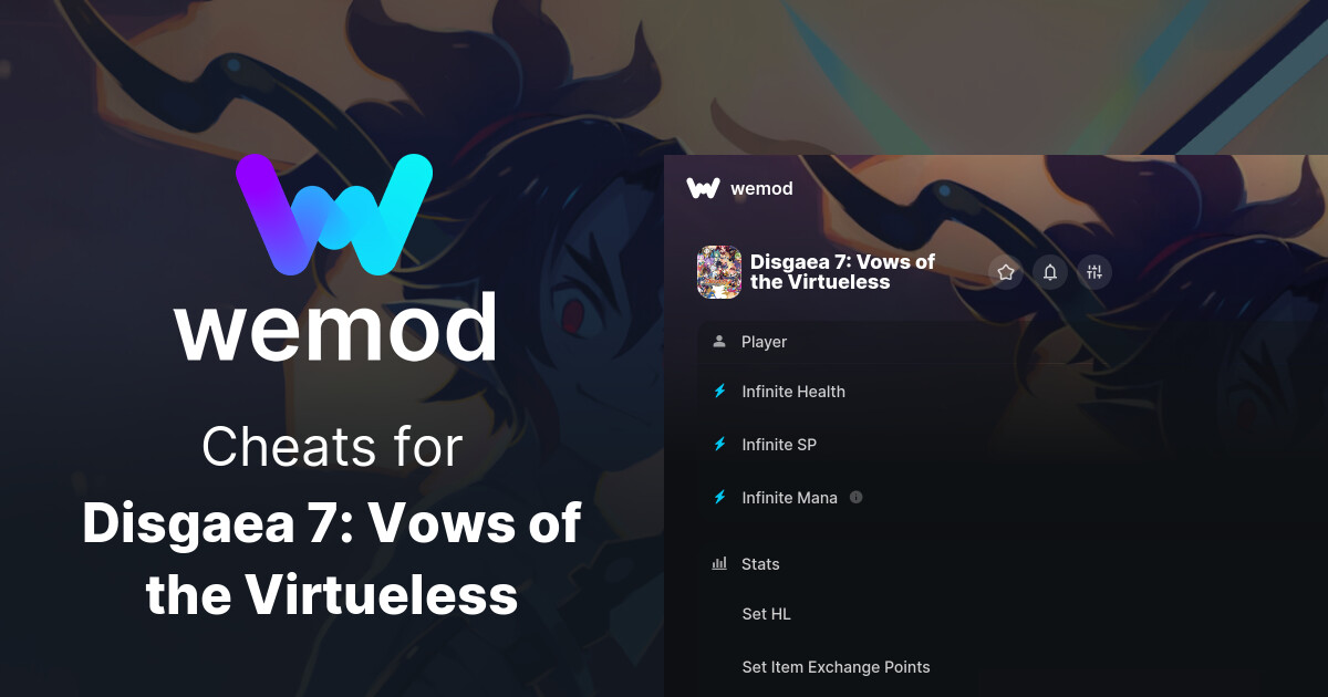 Disgaea 7: Vows of the Virtueless Cheats & Trainers for PC | WeMod