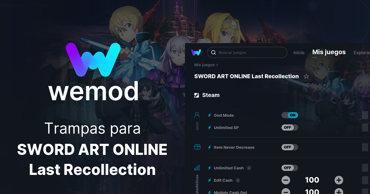 Trampas y Trainers de SWORD ART ONLINE Last Recollection para PC | WeMod