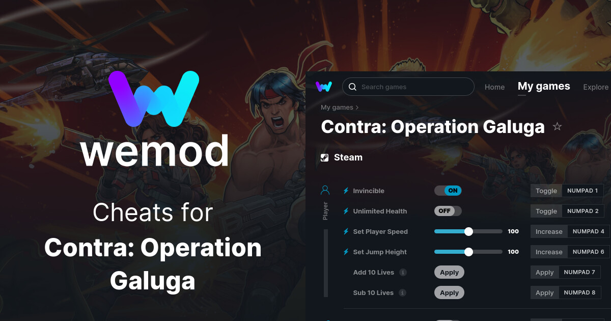 Contra: Operation Galuga Cheats & Trainers for PC | WeMod