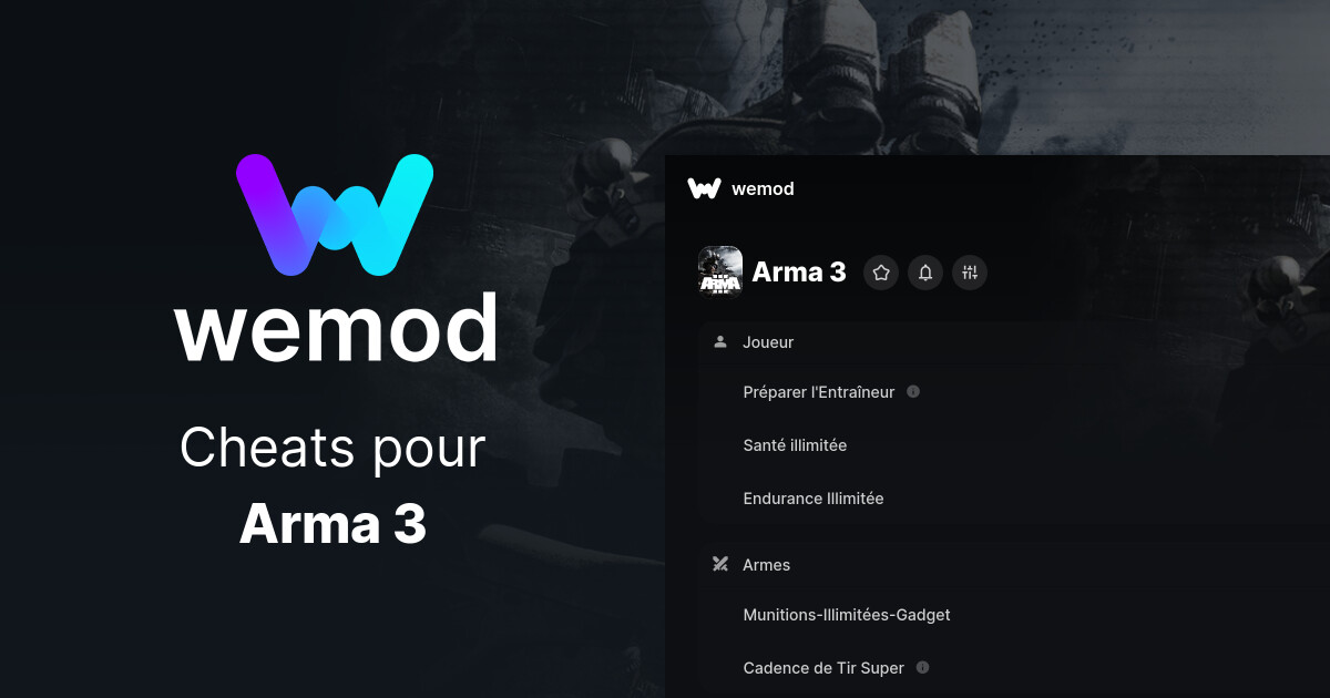 Cheats et trainers pour Arma 3 sur PC | WeMod