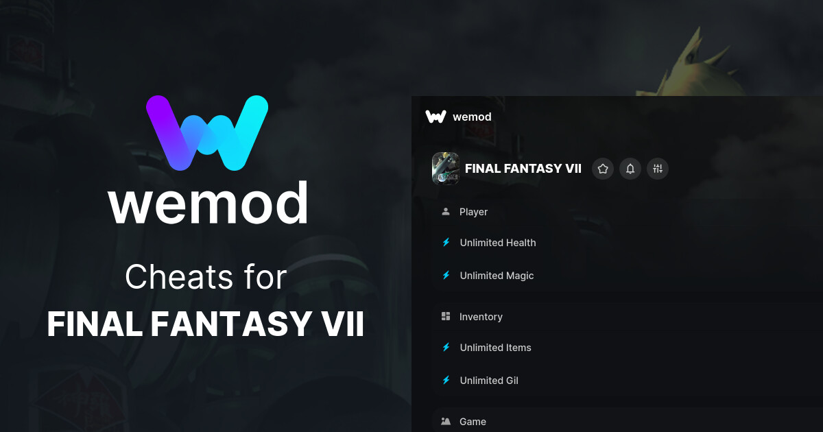 FINAL FANTASY VII Cheats & Trainers for PC | WeMod