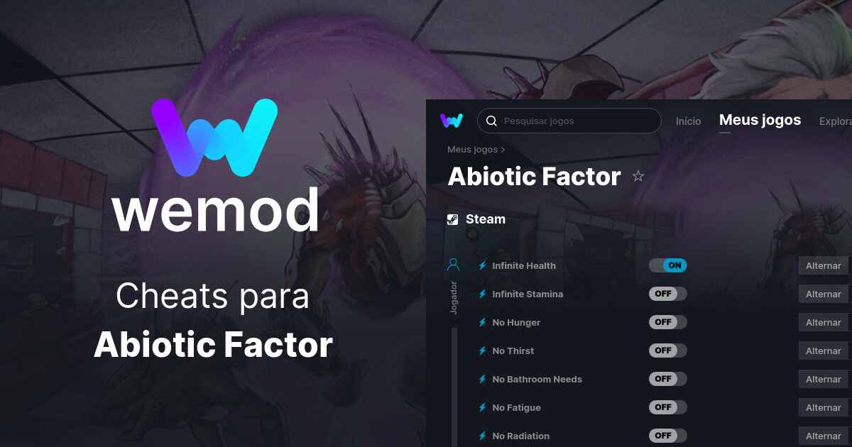Cheats e Trainers para Abiotic Factor no PC - WeMod