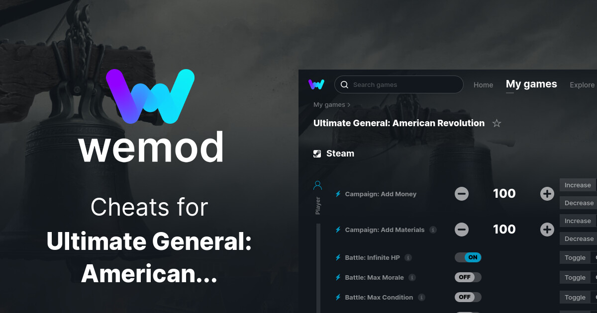 Ultimate General: American Revolution Cheats & Trainers for PC | WeMod