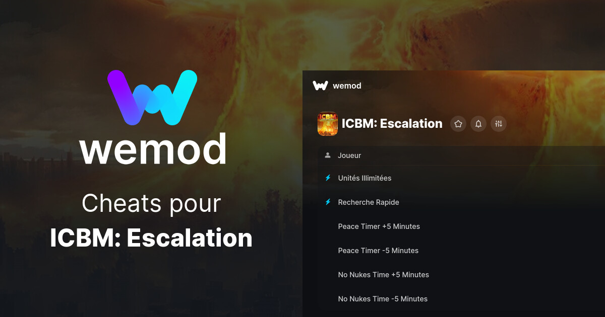 Cheats et trainers pour ICBM: Escalation sur PC | WeMod