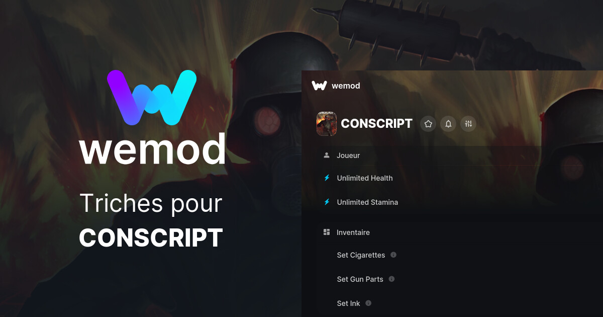 Cheats et trainers pour CONSCRIPT sur PC | WeMod