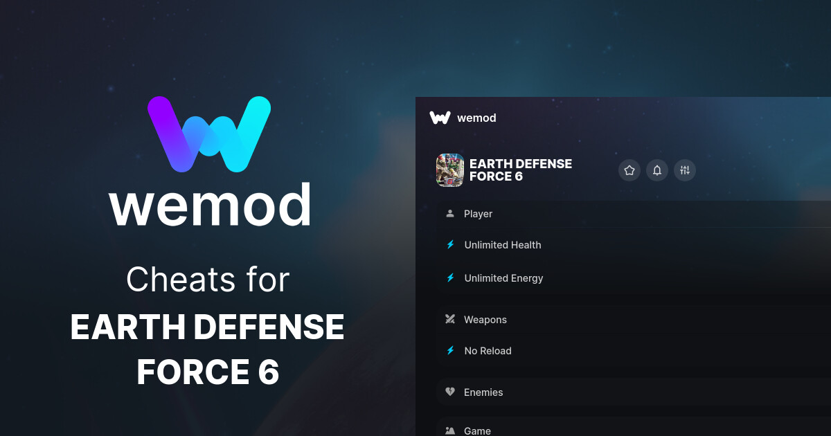 EARTH DEFENSE FORCE 6 Cheats & Trainers for PC | WeMod
