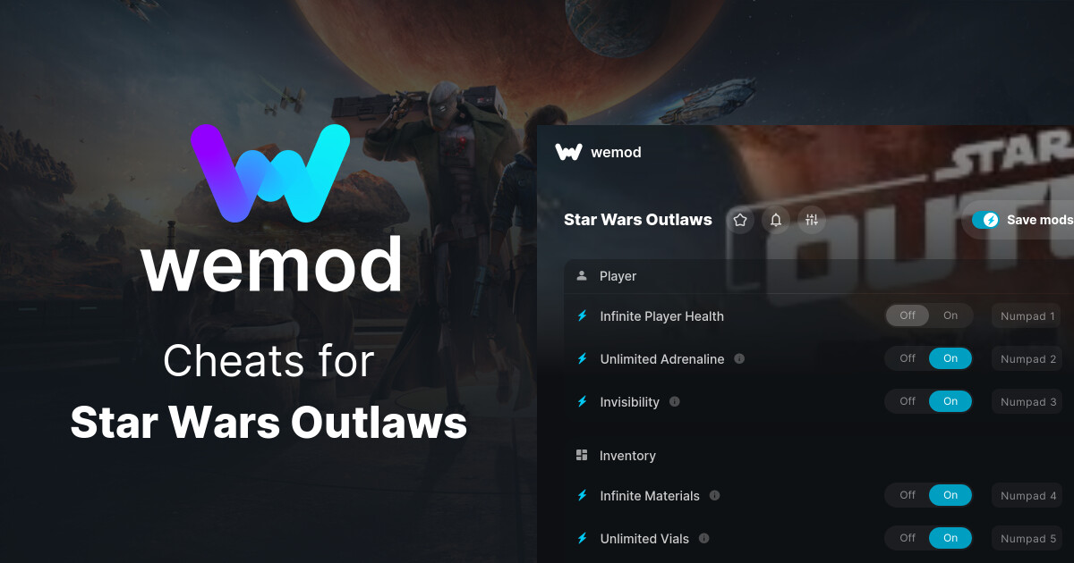 Star Wars Outlaws Cheats, Trainers and Maps for PC | WeMod