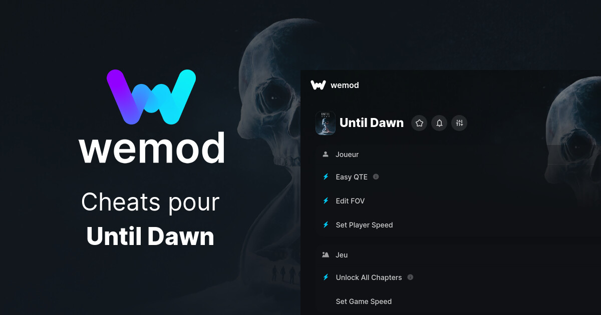 Cheats et trainers pour Until Dawn sur PC | WeMod