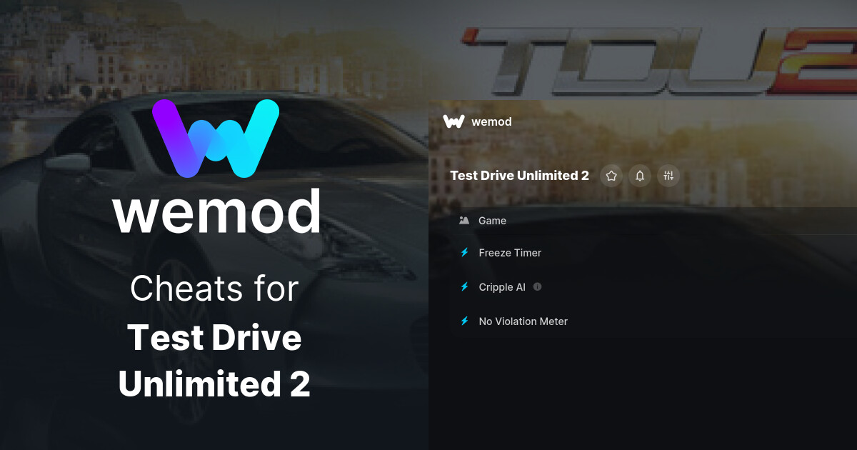 Test Drive Unlimited 2 Cheats & Trainers for PC | WeMod