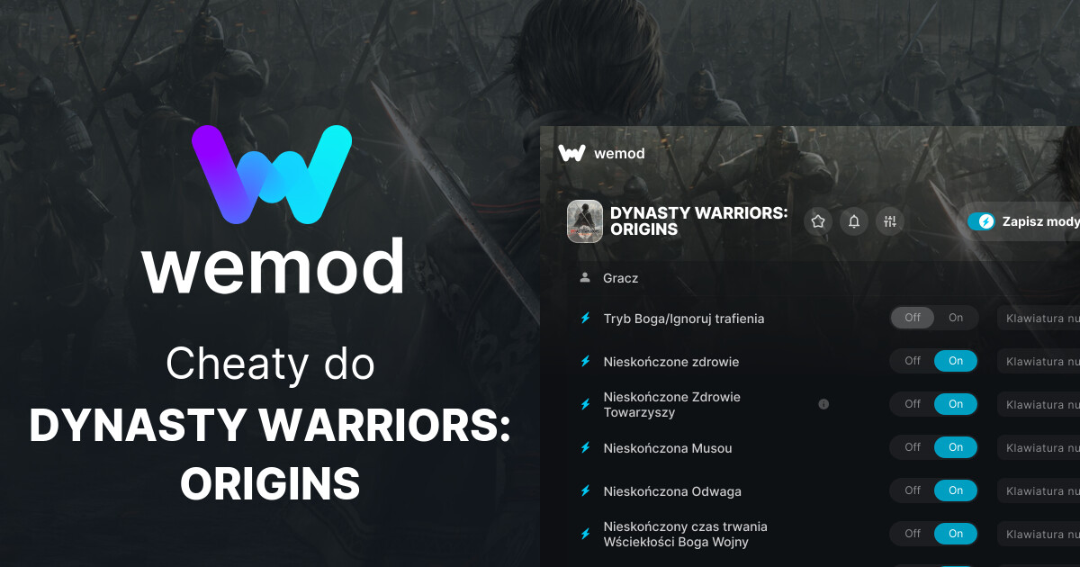 DYNASTY WARRIORS: ORIGINS – cheaty, trainery i mapy na PC | WeMod