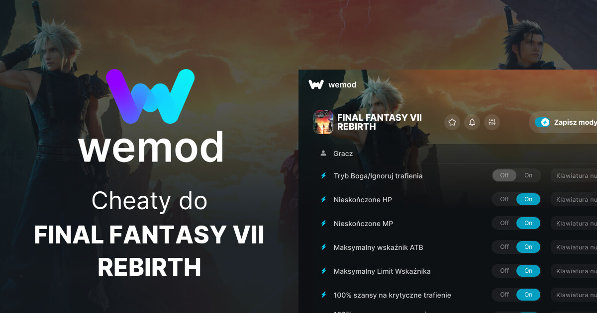 FINAL FANTASY VII REBIRTH – cheaty, trainery i mapy na PC | WeMod