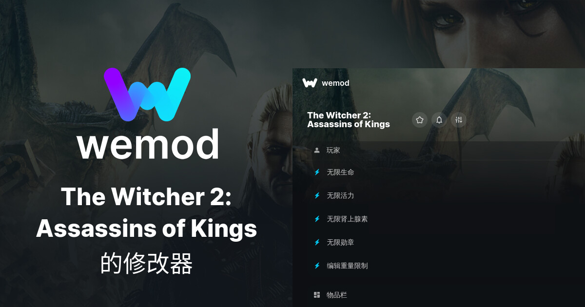 PC 版 The Witcher 2: Assassins of Kings 的秘籍和修改器 | WeMod