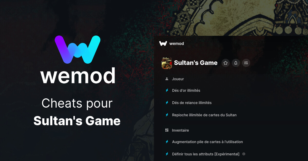 Cheats et trainers pour Sultan's Game sur PC | WeMod