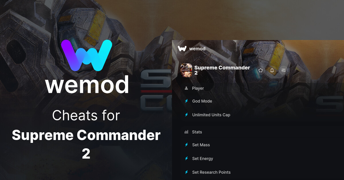 Supreme Commander 2 Cheats and Trainers for PC - WeMod