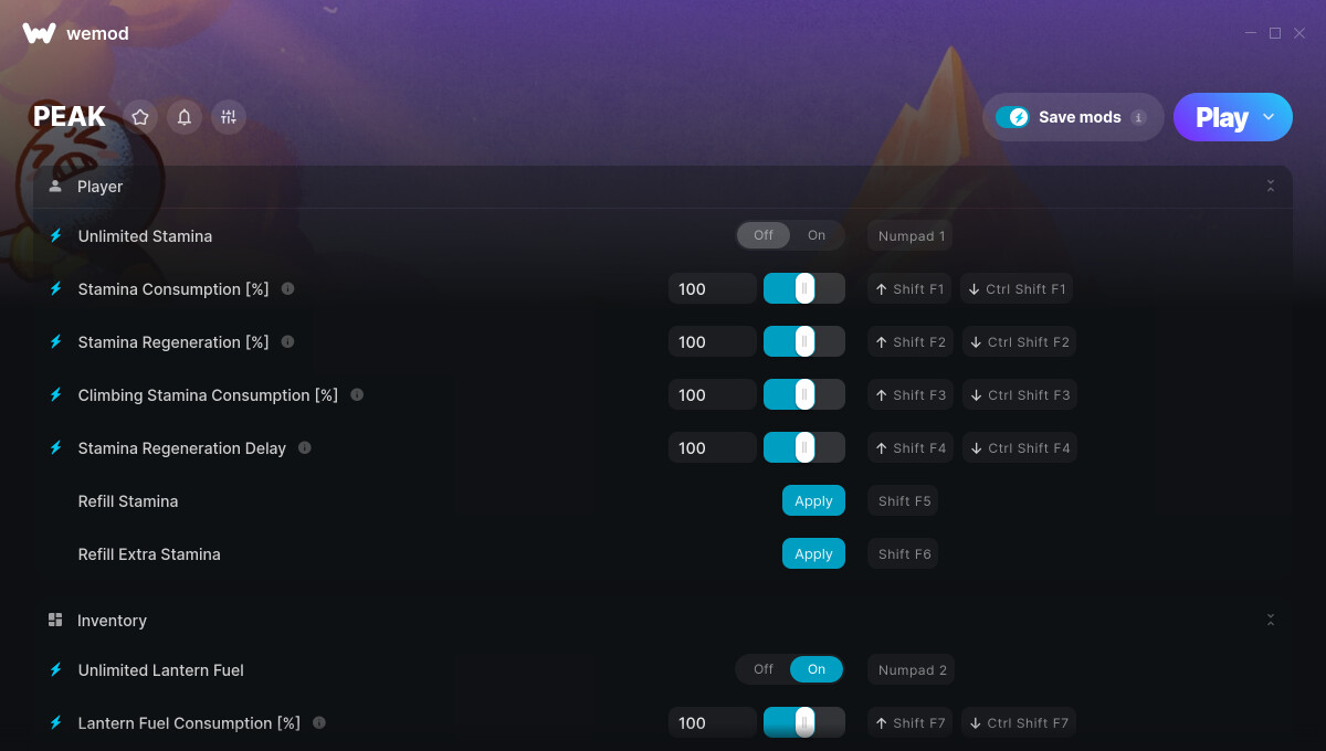 PEAK Cheats and Trainer for Steam - Trainers - WeMod Community