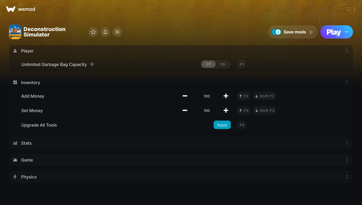 Deconstruction Simulator Cheats and Trainer for Steam - Trainers - WeMod Community