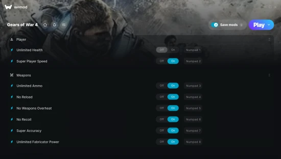 Gears of War 4 Cheats & Trainers for PC | WeMod