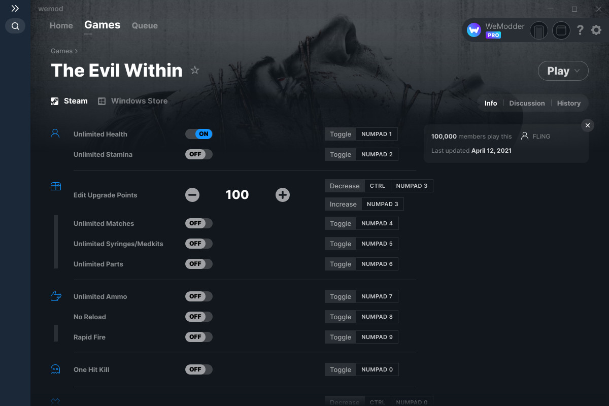 The Evil Within Cheats and Trainer for Steam - Trainers - WeMod Community