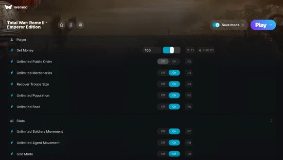 Total War: Rome II - Emperor Edition Cheats & Trainers for PC | WeMod