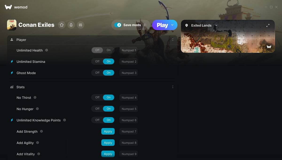 Conan Exiles Cheats and Trainer for Steam - Trainers - WeMod Community