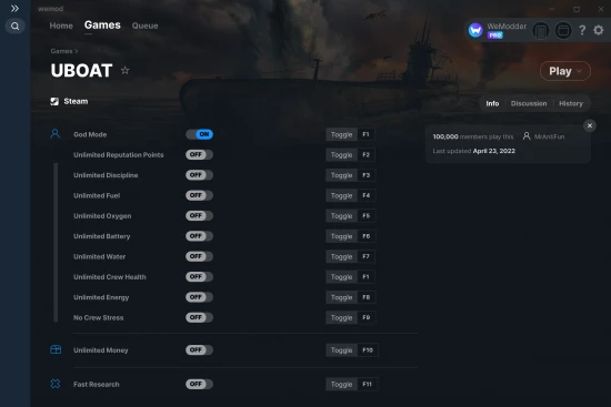 UBOAT Cheats and Trainers for PC - WeMod