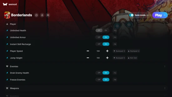 Borderlands Cheats & Trainers for PC | WeMod