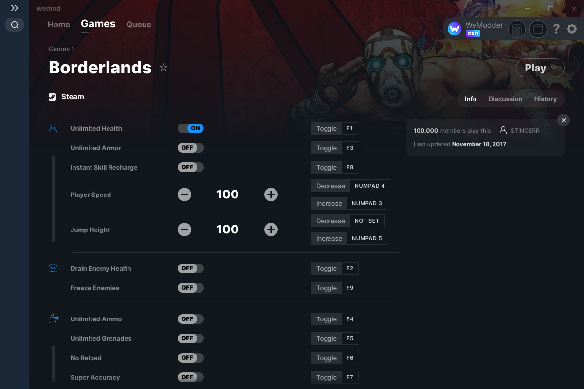 Borderlands Cheats and Trainer for Steam - Trainers - WeMod Community
