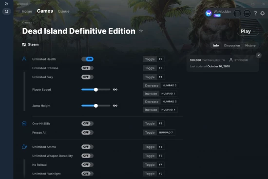 Dead Island Definitive Edition Cheats and Trainers for PC - WeMod